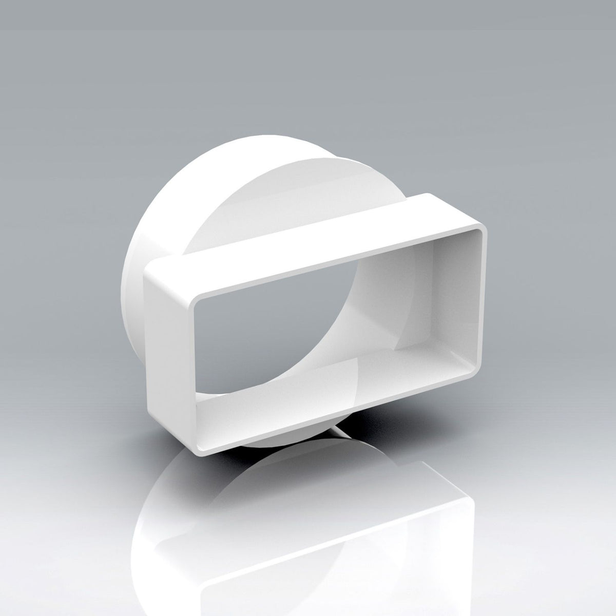 110x54mm Short Rectangular to Round Adaptor Male Rectangular Ducting ...